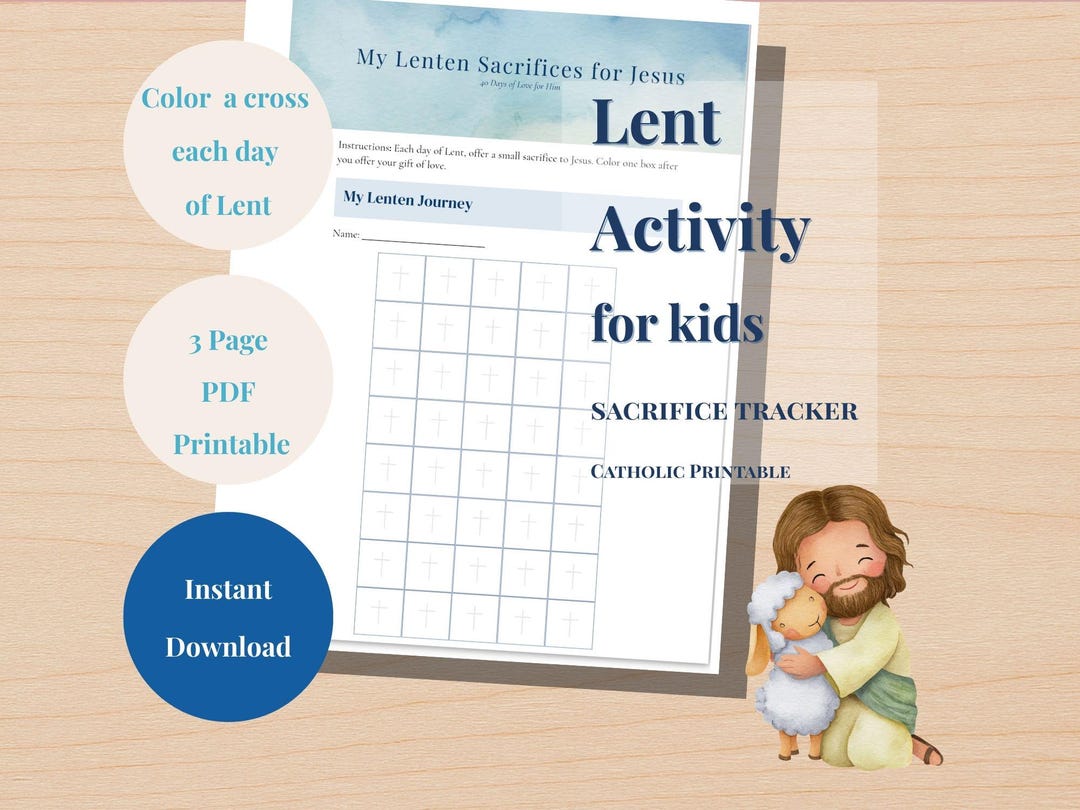 Catholic Lent Activity for Kids | Lenten Sacrifice Tracker | 40 Day ...