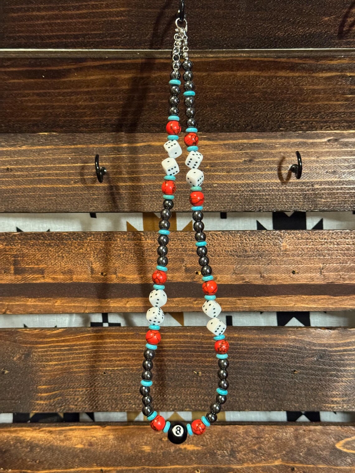 Red Rock Roulette Cute Punchy Necklace Simple Western With Dice and 8 ...