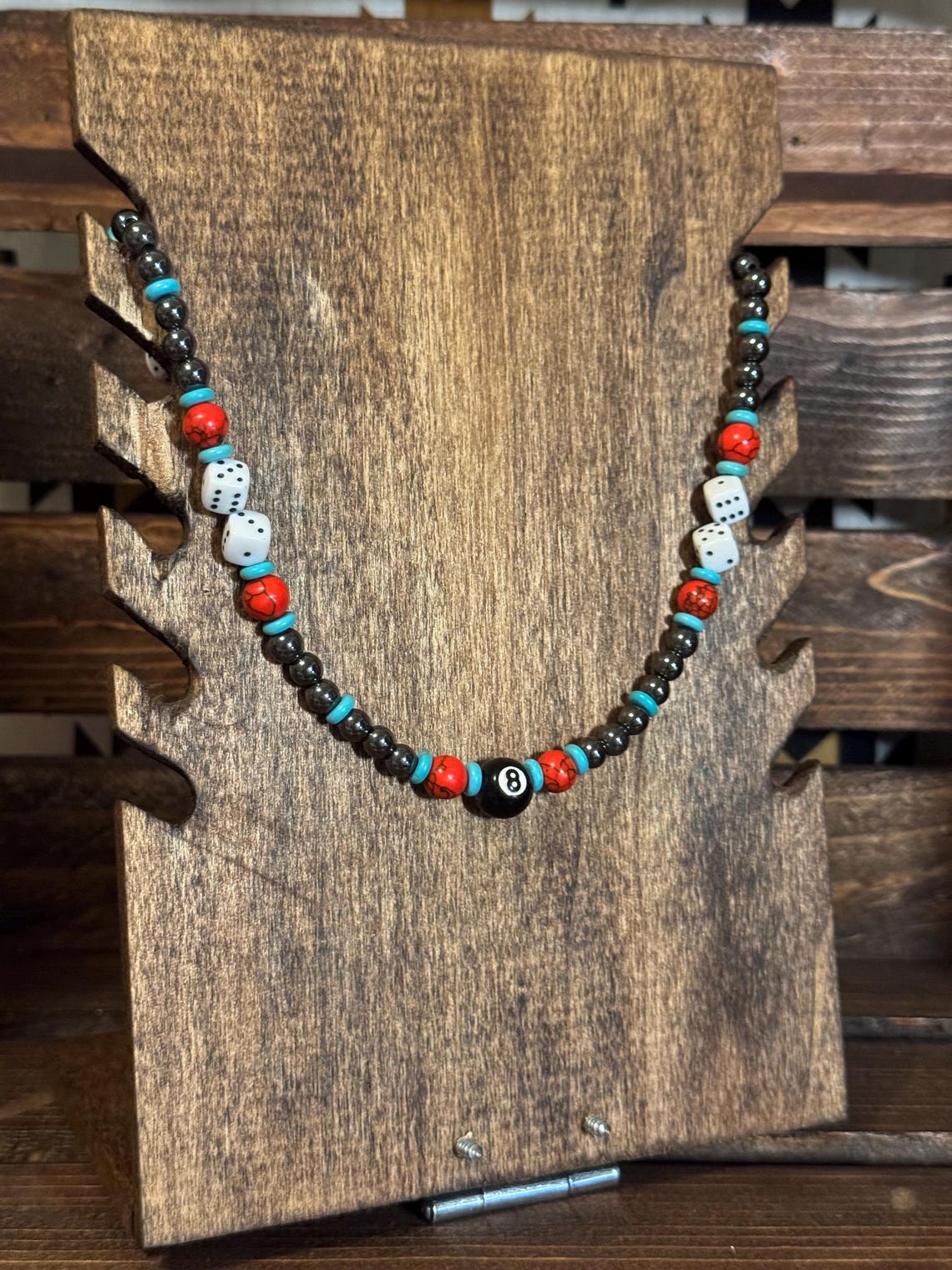 Red Rock Roulette Cute Punchy Necklace Simple Western With Dice and 8 ...