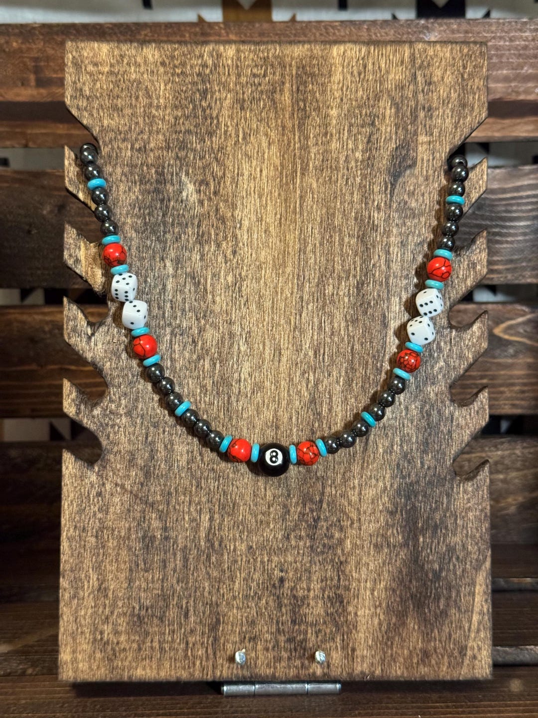 Red Rock Roulette Cute Punchy Necklace Simple Western With Dice and 8 ...