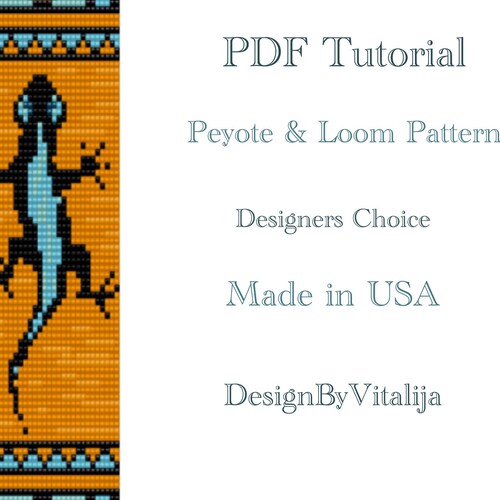 Instant Download Beading Pattern Loom Work Pattern Lizard - Etsy