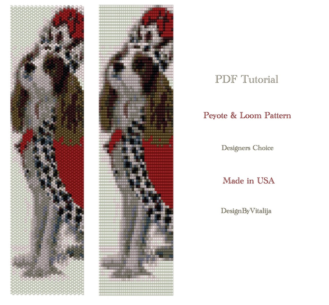 Dog Pattern Bracelet Peyote Dog Loom Bead Pattern Prince Charles Dog ...