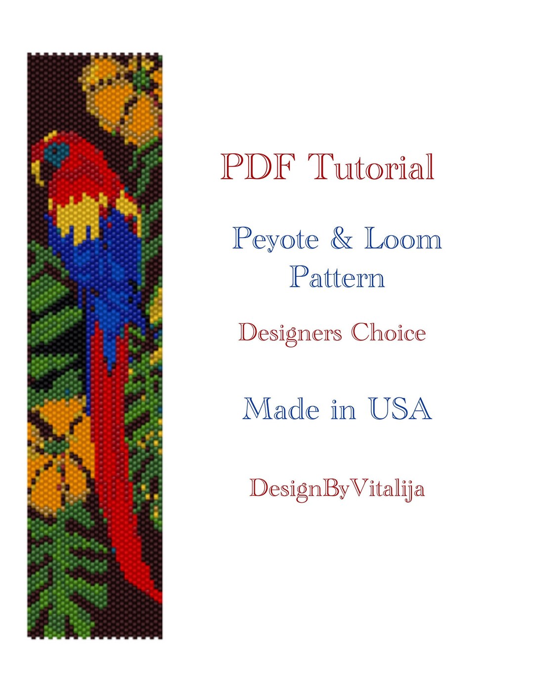 Instant Download Beading Pattern Peyote Stitch Loom Work Pattern Macau ...