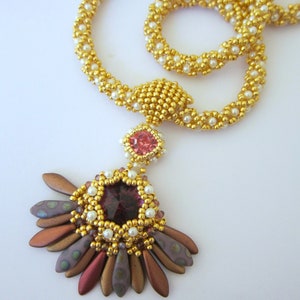 Beaded Rope and Bail Tutorial Beading Pattern Peacock Tail Beadwork - Etsy