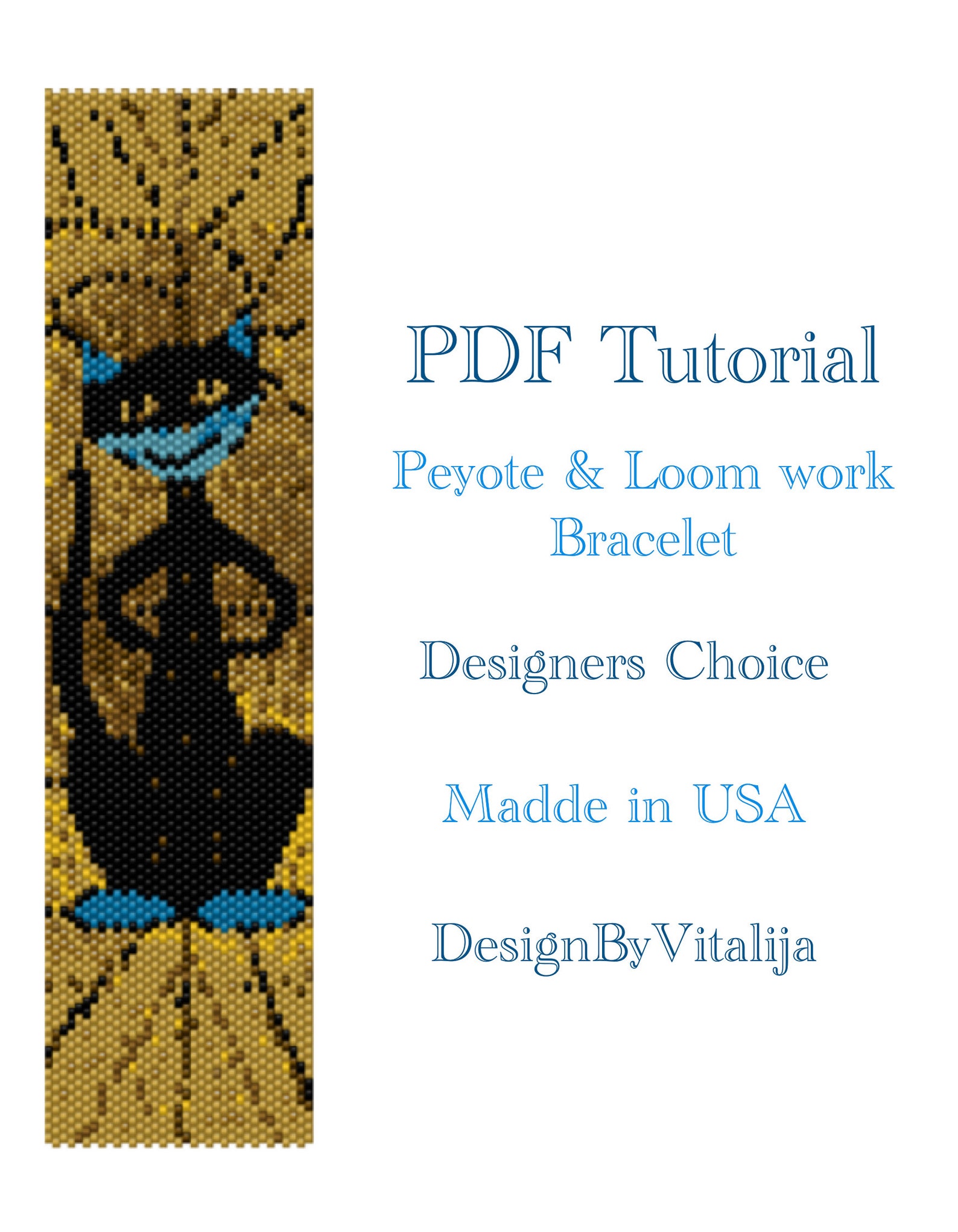 PDF Tutorial Beaded Bracelet Pattern Cat Bracelet Peyote - Etsy