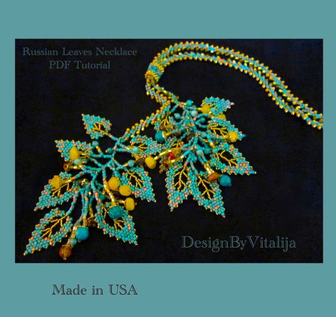 Russian Leaves and Berries Necklace Tutorial Digital Beading Pattern ...