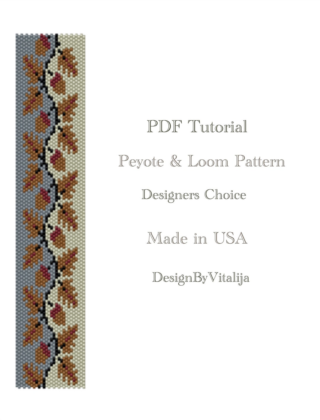 Instant Download Beading Pattern Loom Work Pattern Floral Pattern Seed ...