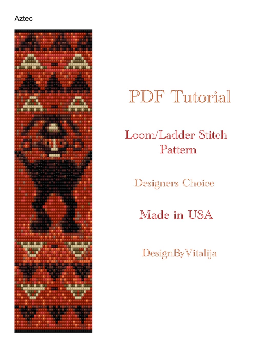 Loom Bracelet Pattern Aztec Pattern Ancient World Pattern Cuff Loom PDF ...