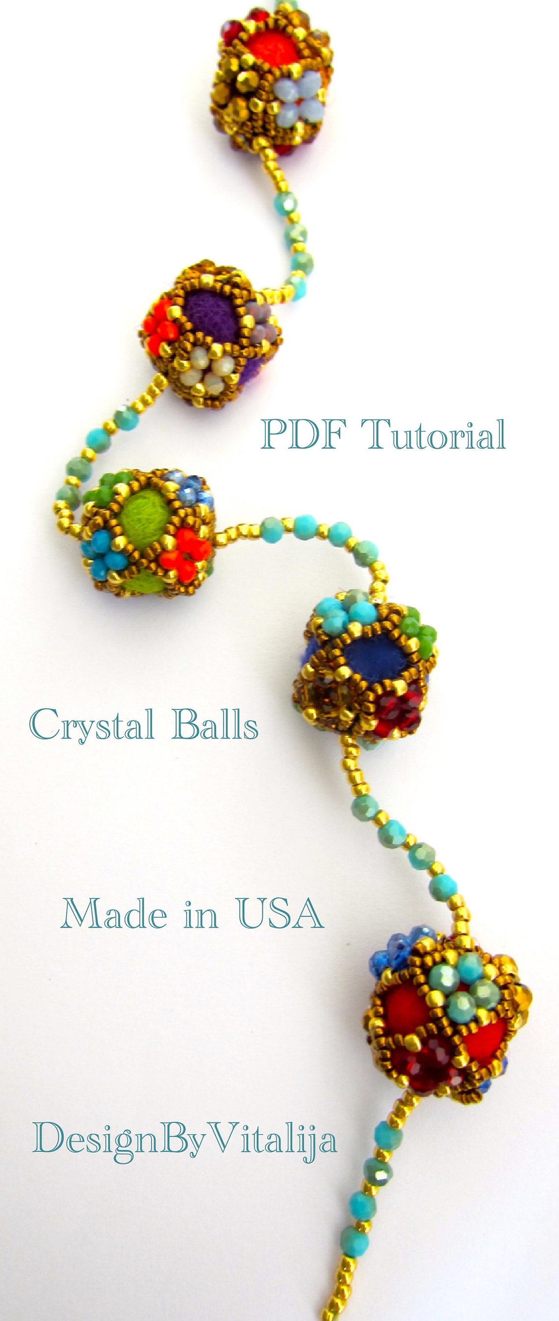Beaded Crystal Balls Tutorial Necklace PDF Beading Tutorials | Etsy