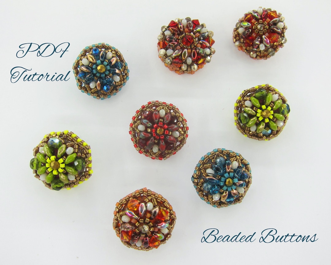 Custom Glass Buttons Beaded Buttons Jewelry Buttons Handmade Buttons ...