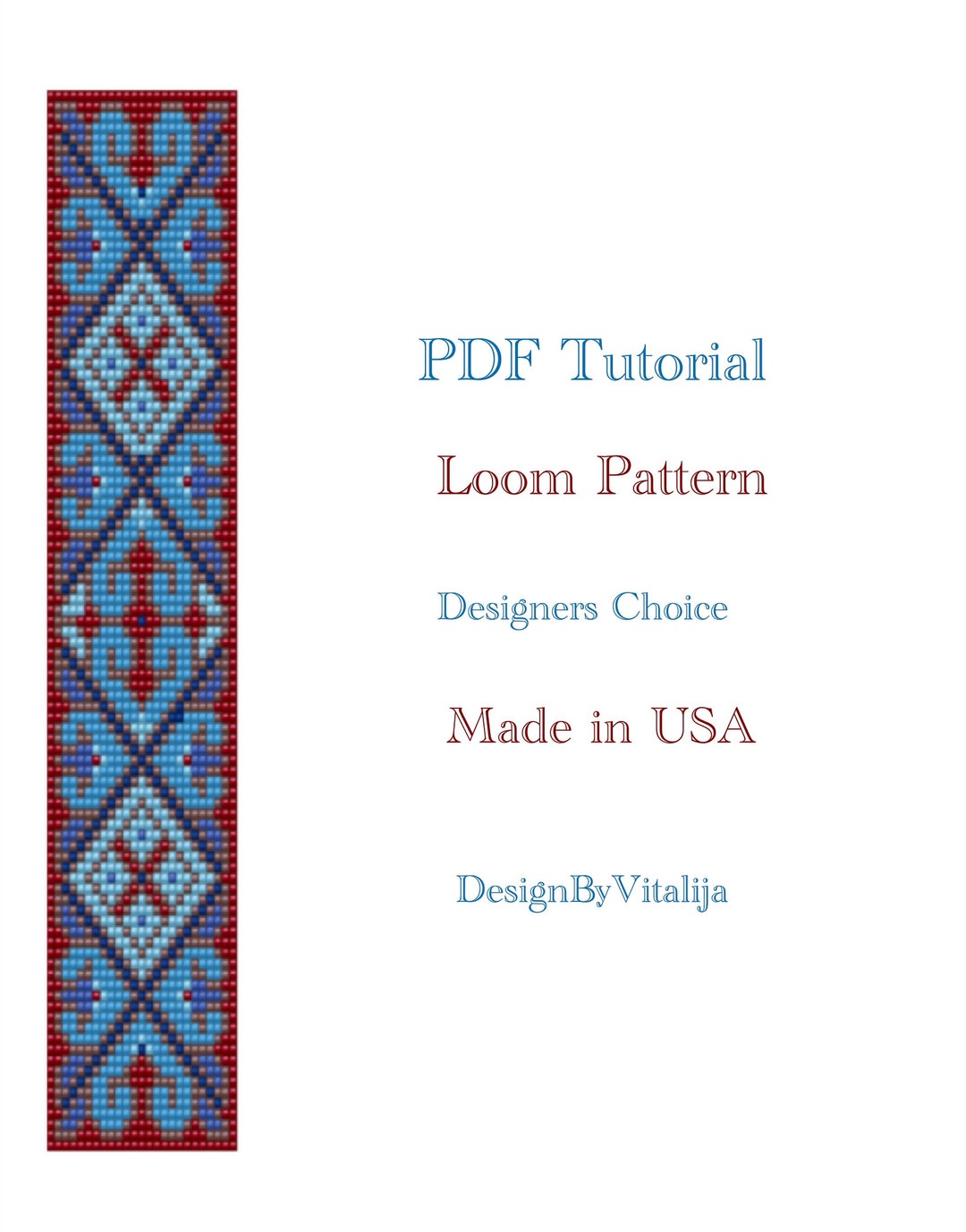 Beading Pattern Loom Work Pattern Geometric Pattern Seed Bead Cuff ...