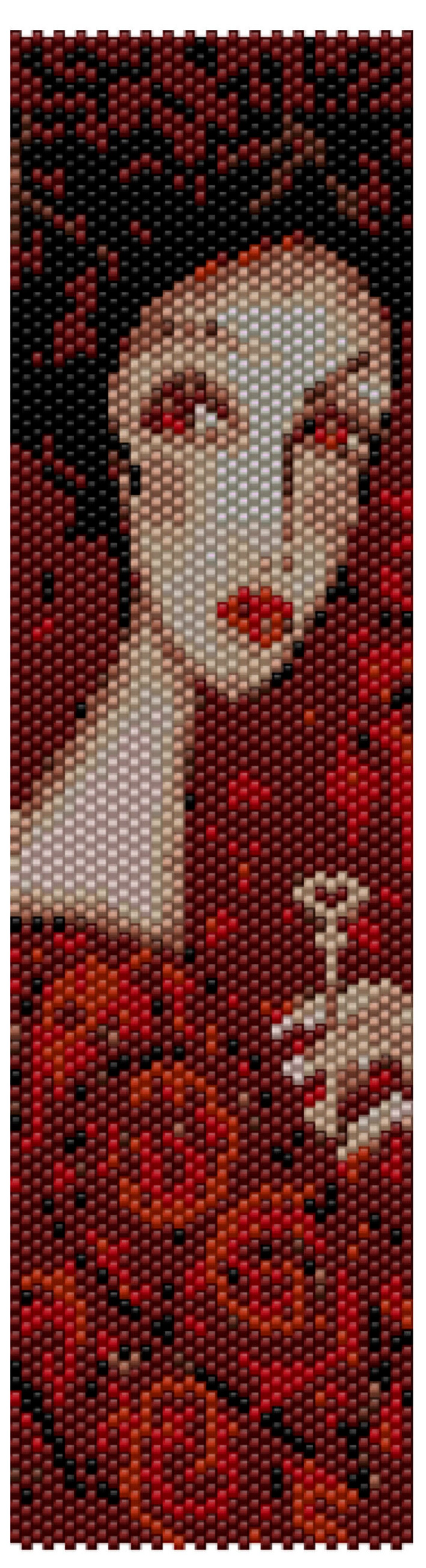 PDF Tutorial Beaded Bracelet Pattern Lady in Red Bracelet | Etsy