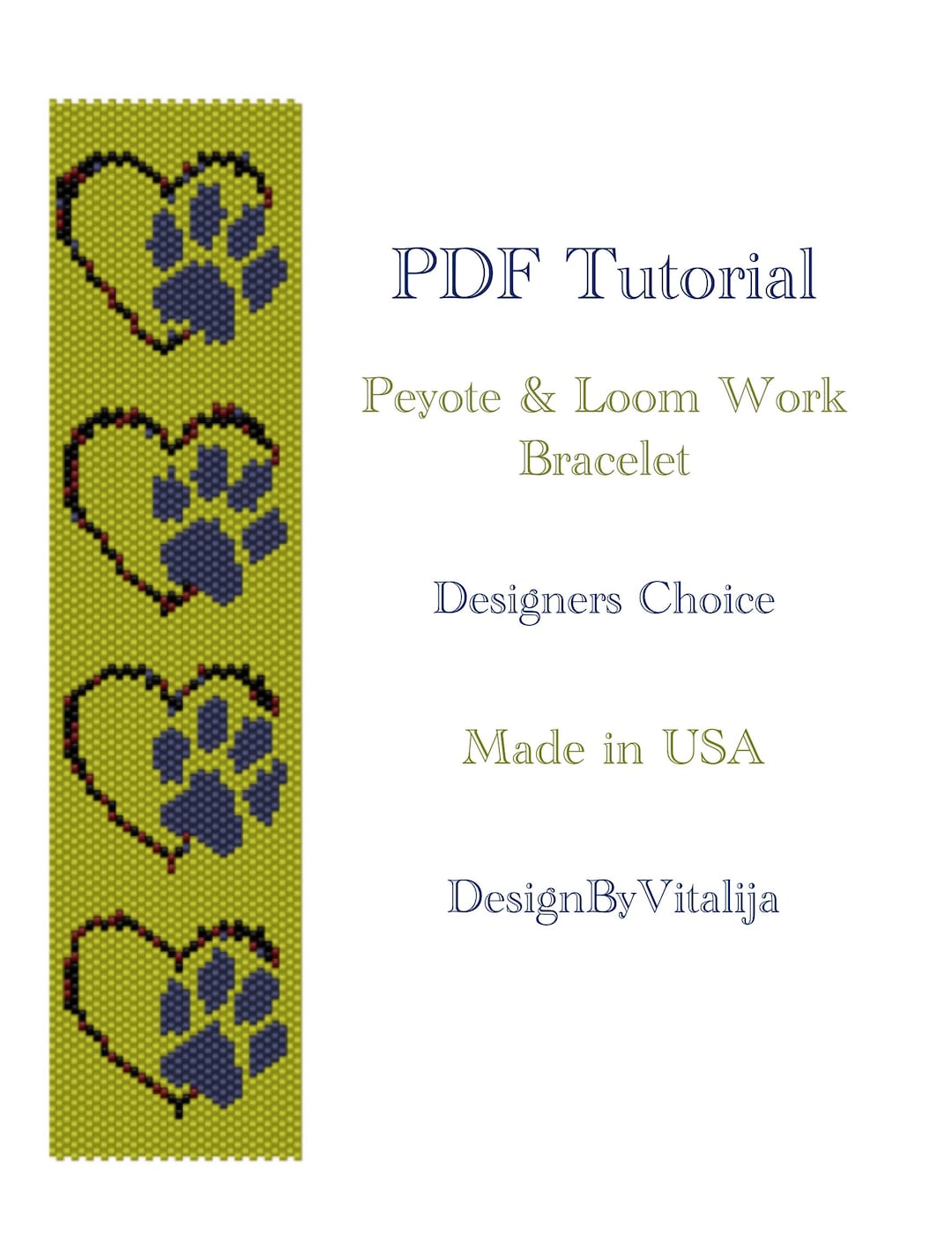 Instant Download Beading Pattern Peyote Stitch Loom Work Pattern Dog ...