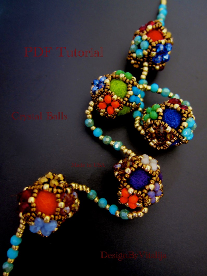 Beaded Crystal Balls Tutorial Necklace PDF Beading Tutorials | Etsy