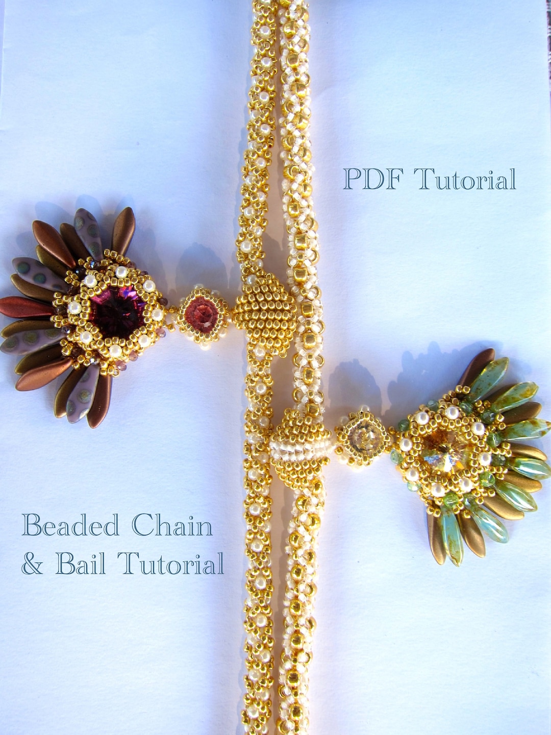 Beaded Rope and Bail Tutorial Beading Pattern Peacock Tail Beadwork - Etsy