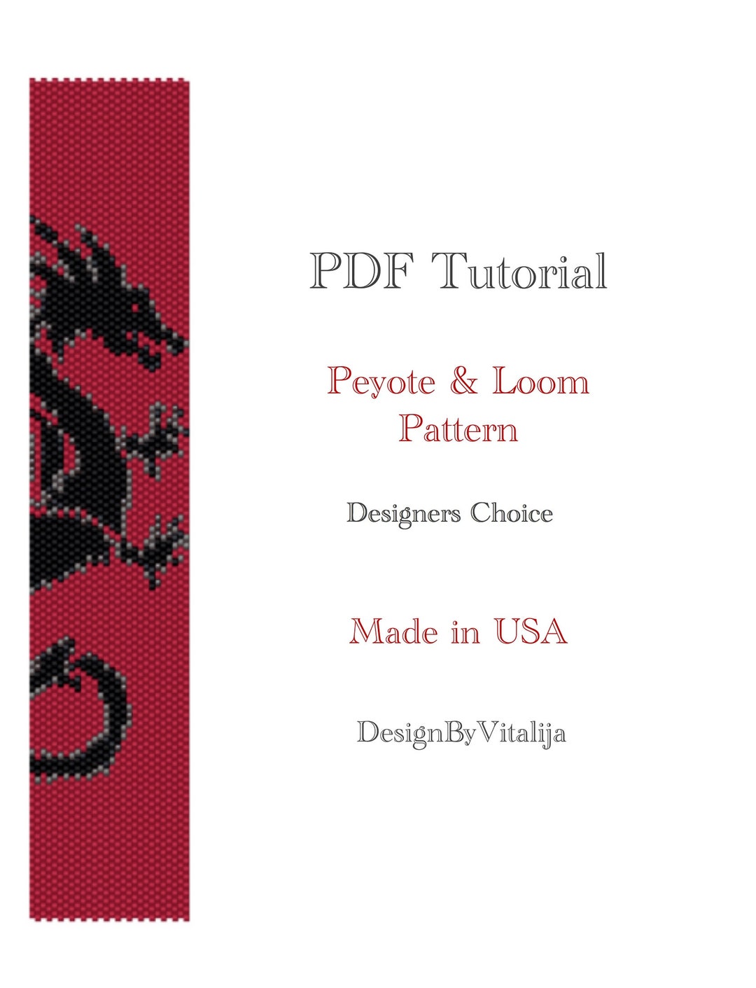Peyote Beaded Tutorial Loom Work Beaded Bracelet Dragon Pattern ...