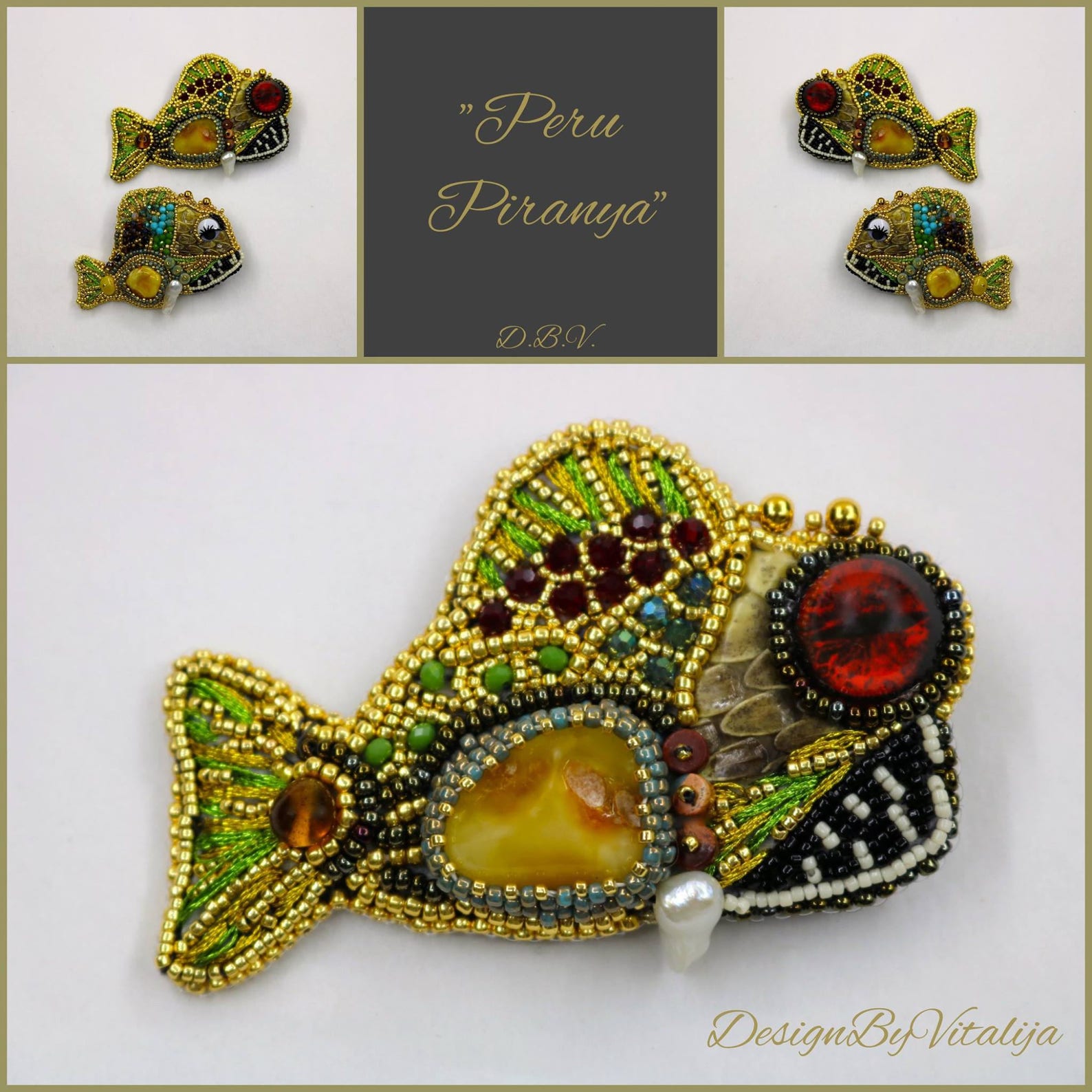 Fish Beaded Embroidery Tutorial in JPG Bead Embroidery Fish - Etsy