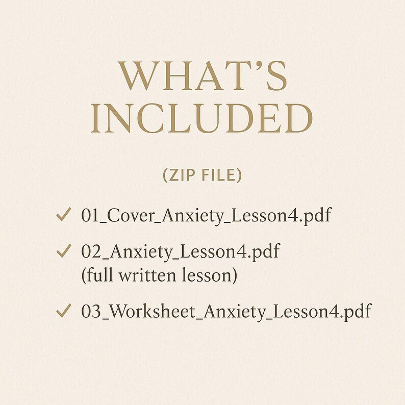 Anxiety & Depression Lesson 4 Workbook– Emotional Overload, Panic ...