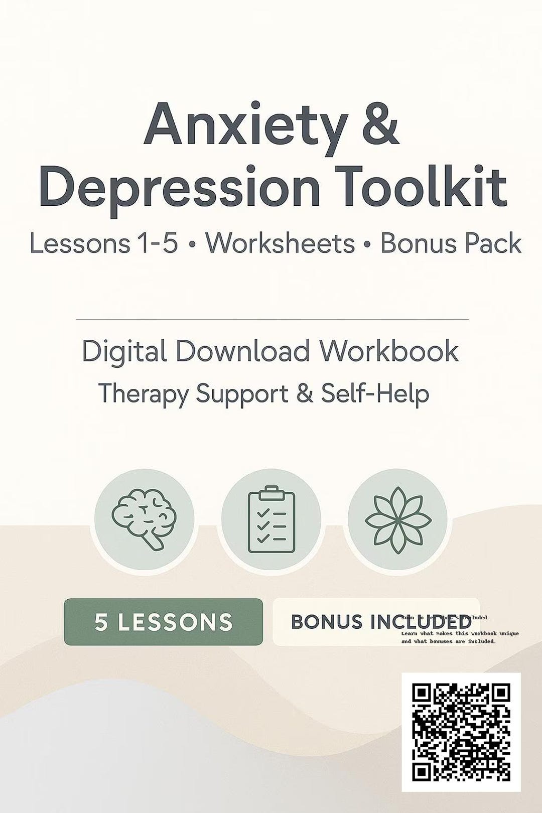 Anxiety & Depression Workbook Toolkit — Lessons 1–5 + Bonus Pack ...