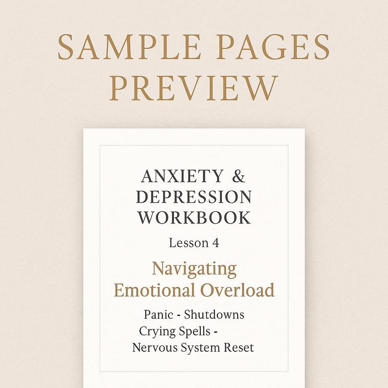 Anxiety & Depression Lesson 4 Workbook– Emotional Overload, Panic ...