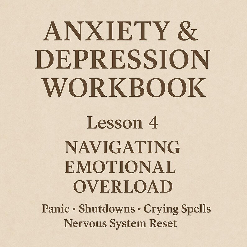 Anxiety & Depression Lesson 4 Workbook– Emotional Overload, Panic ...