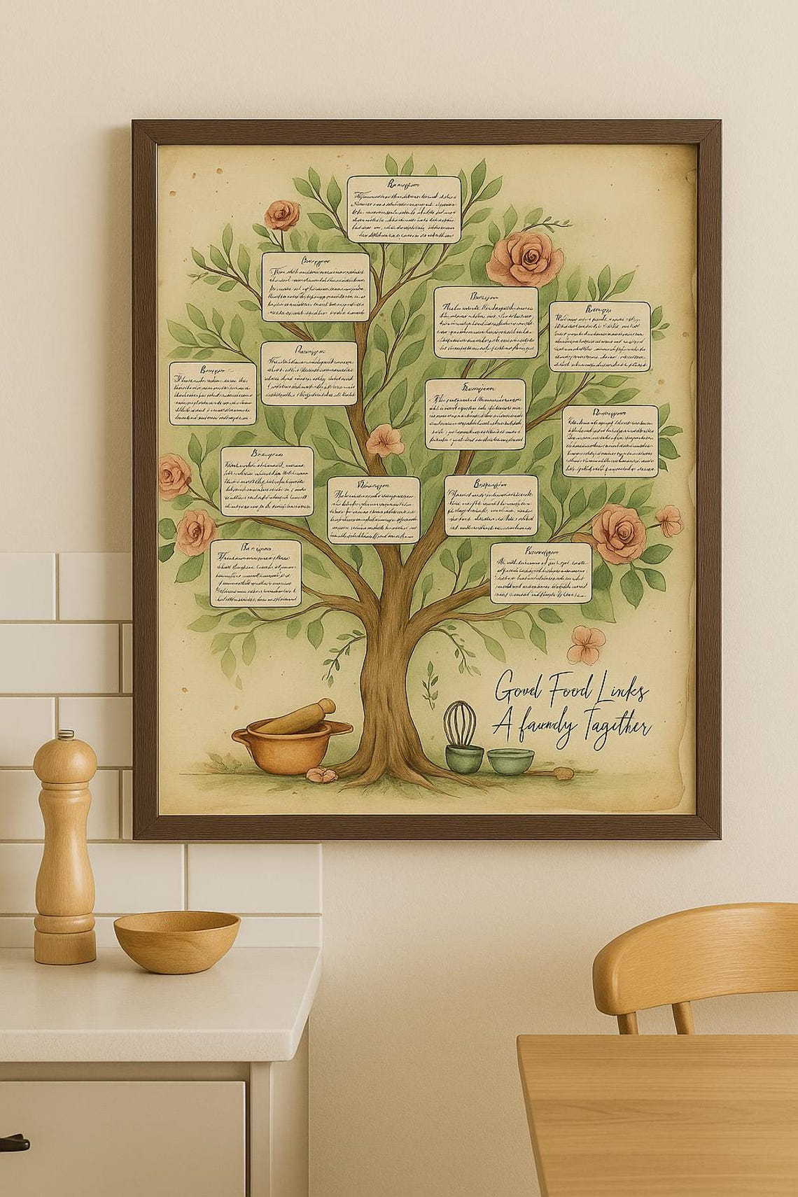 Custom Family Recipe Tree Print – Personalized Heirloom Wall Art - Etsy