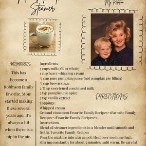 Personalized Family Recipe Book With Photos & Handwritten Recipes ...