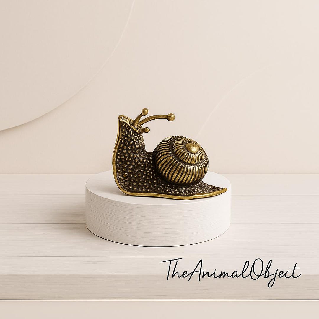 Brass Snail Figurine: Desk Decor, Shelf Styling, Paperweight - Etsy