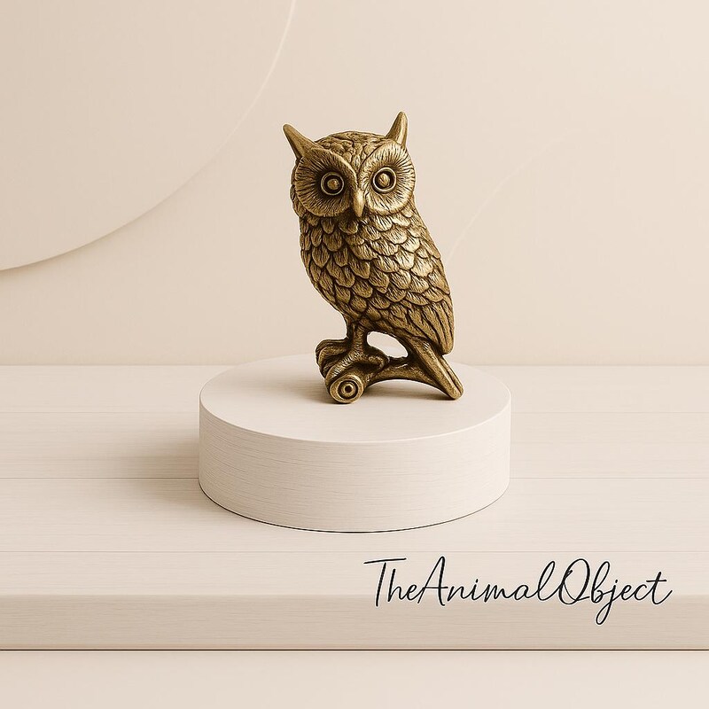 Metal Owls Figurines - Etsy