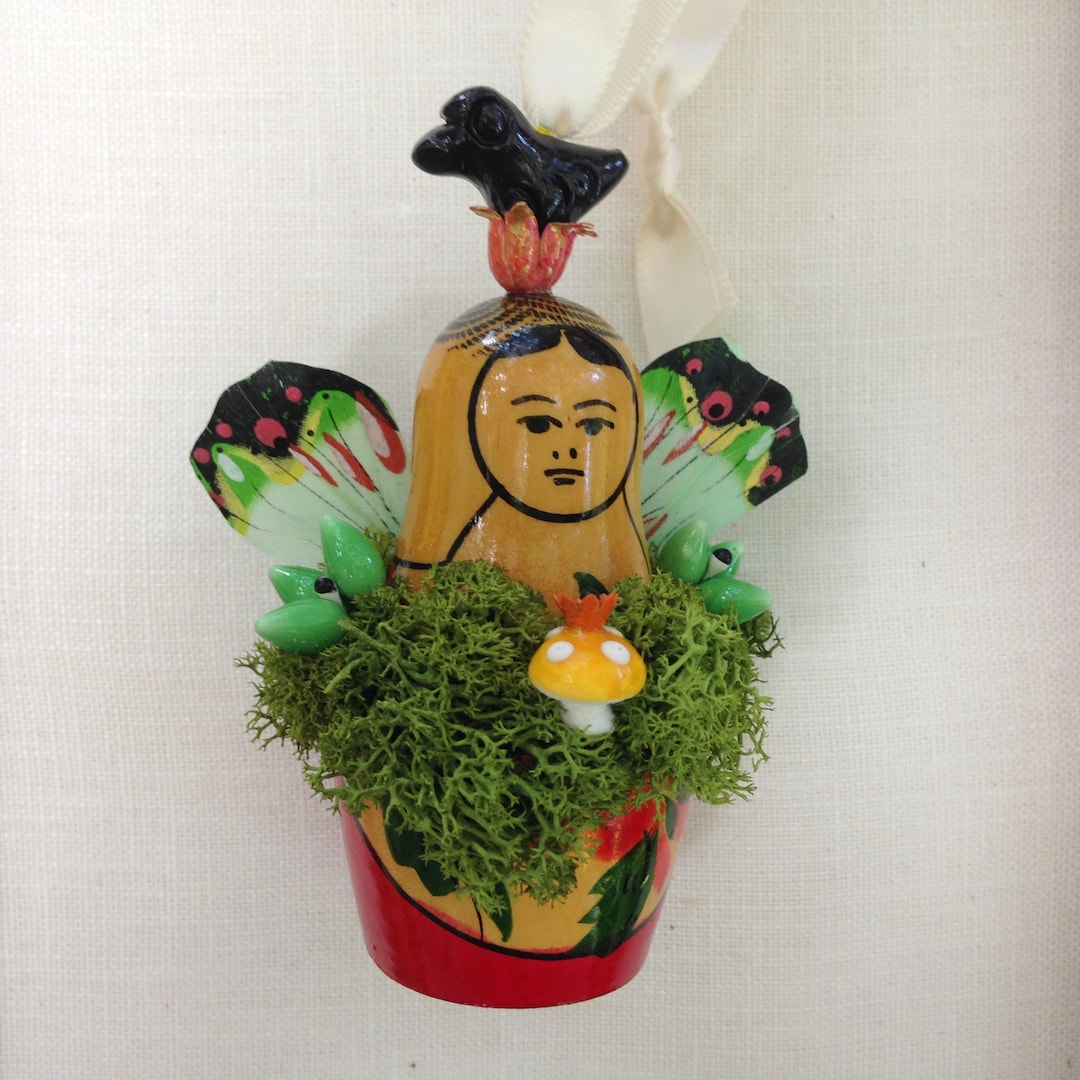 Nesting Doll Ornament. Woodland Whimsical. One of a Kind Original ...
