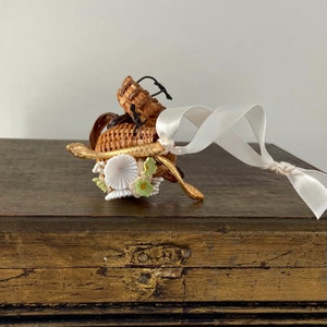 Golden Snake Assemblage Art Ornament. Snake Charmer. Snake Basket Folk ...