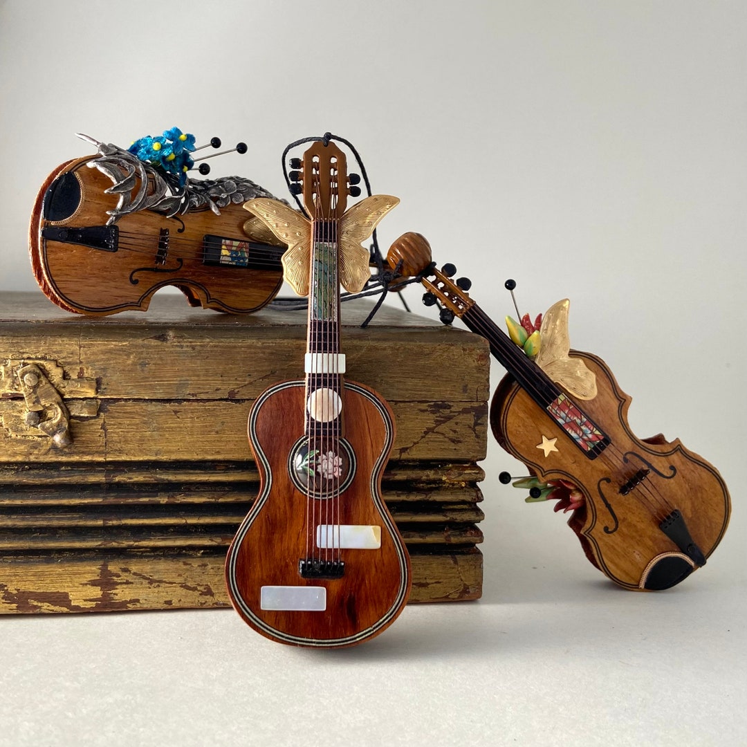 String Instrument Assemblage Art Ornament. Musical Instrument Folk Art ...