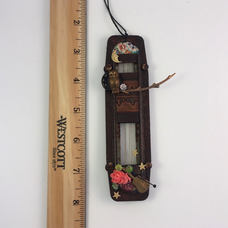 Guitar bass assemblage art. found object hanging art. mixed | Etsy