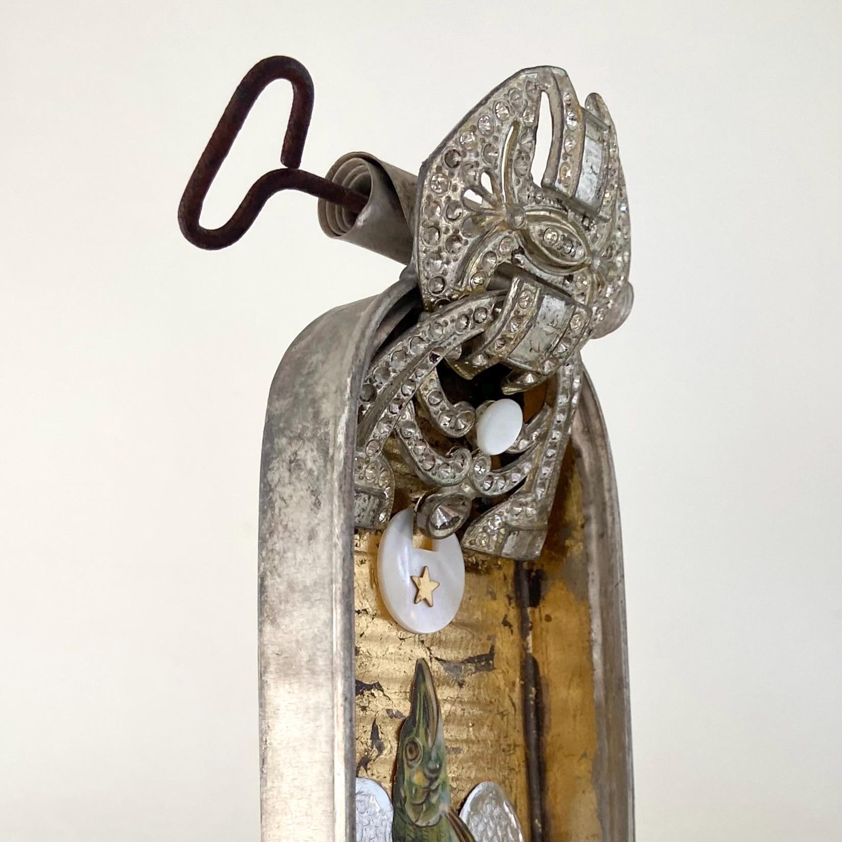 Fish Angel Hanging Shadow Box Nicho. Quirky Religious Art. Found Object ...