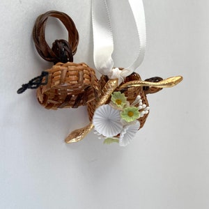 Golden Snake Assemblage Art Ornament. Snake Charmer. Snake Basket Folk ...