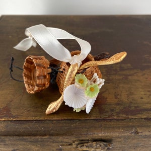 Golden Snake Assemblage Art Ornament. Snake Charmer. Snake Basket Folk ...