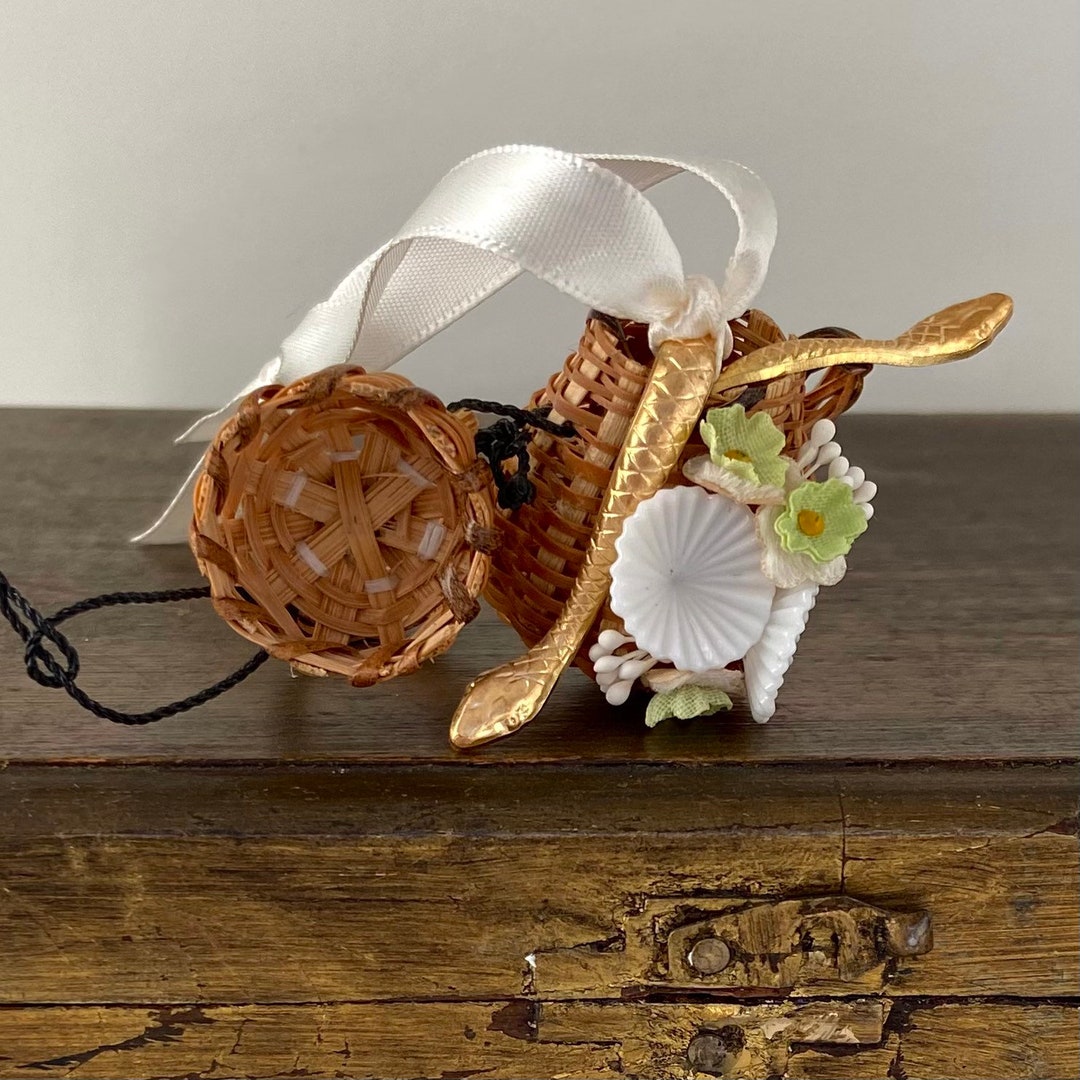 Golden Snake Assemblage Art Ornament. Snake Charmer. Snake Basket Folk ...