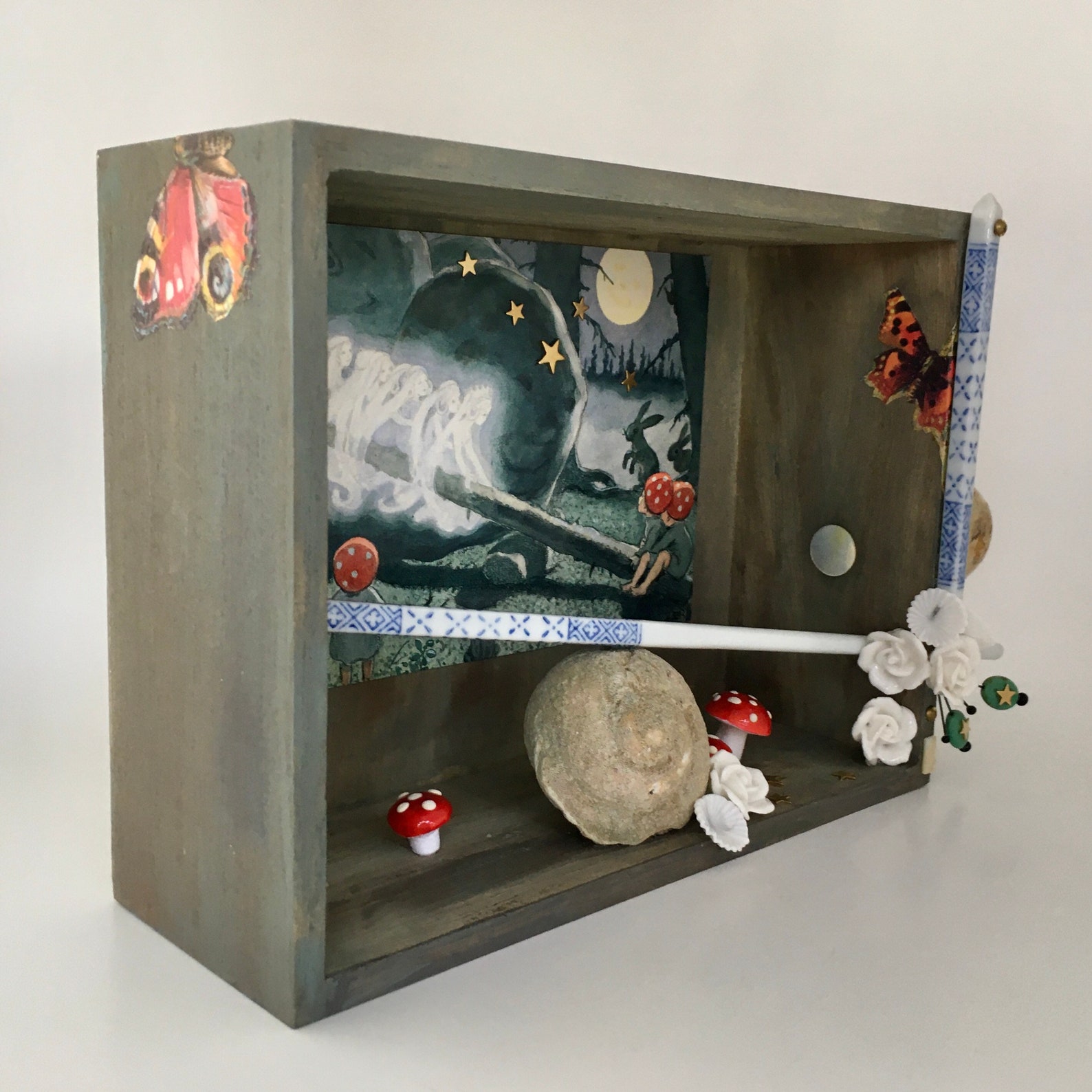 Tomte Folklore Shadow Box. Spirits. Found Object Shadowbox. | Etsy