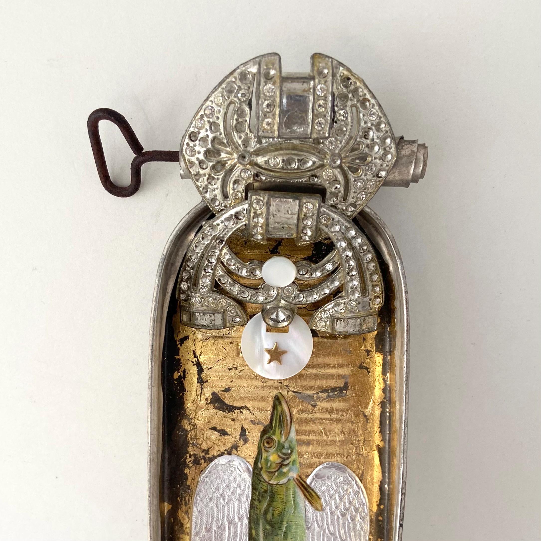 Fish Angel Hanging Shadow Box Nicho. Quirky Religious Art. Found Object ...