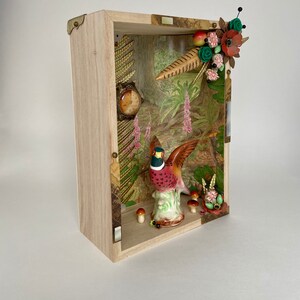 Pheasant Assemblage Art, Found Object Shadowbox, Woodland Diorama, One ...