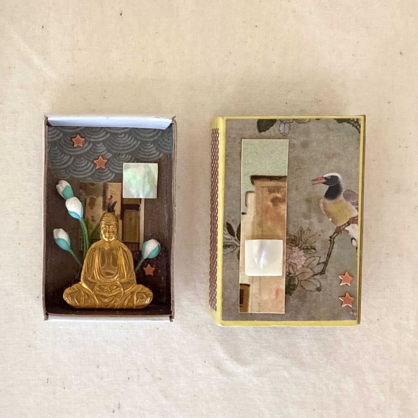 Miniature Matchbox Art Diorama, Found Object Assemblage Folk Art ...