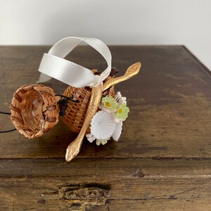 Golden Snake Assemblage Art Ornament. Snake Charmer. Snake Basket Folk ...