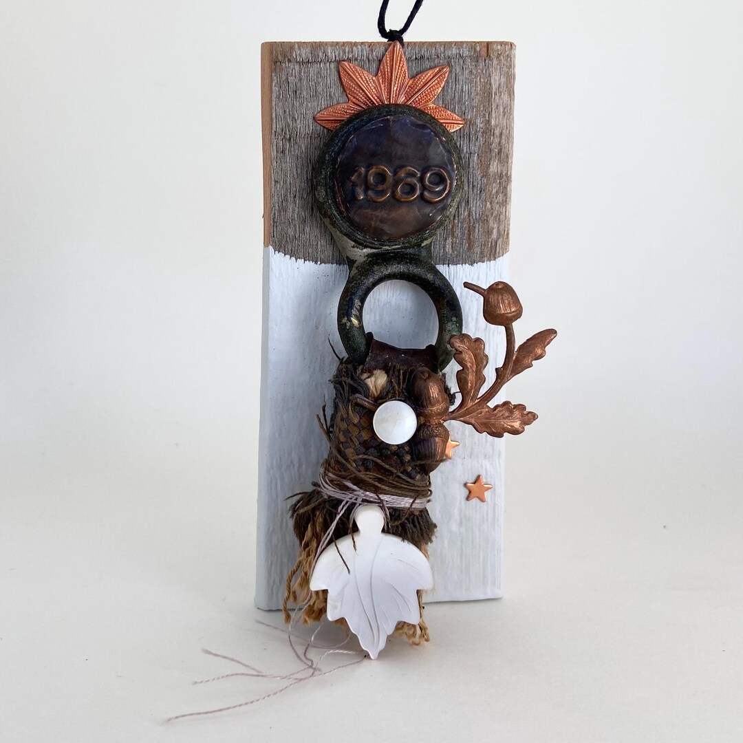 Fall Turns to Winter Assemblage Art. Found Object Folk Art. One of a ...