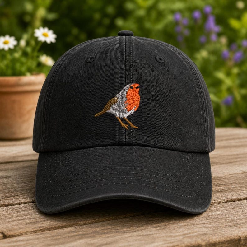 Robin Bird Embroidered Baseball Cap, Wildlife Garden Nature Hat - Etsy