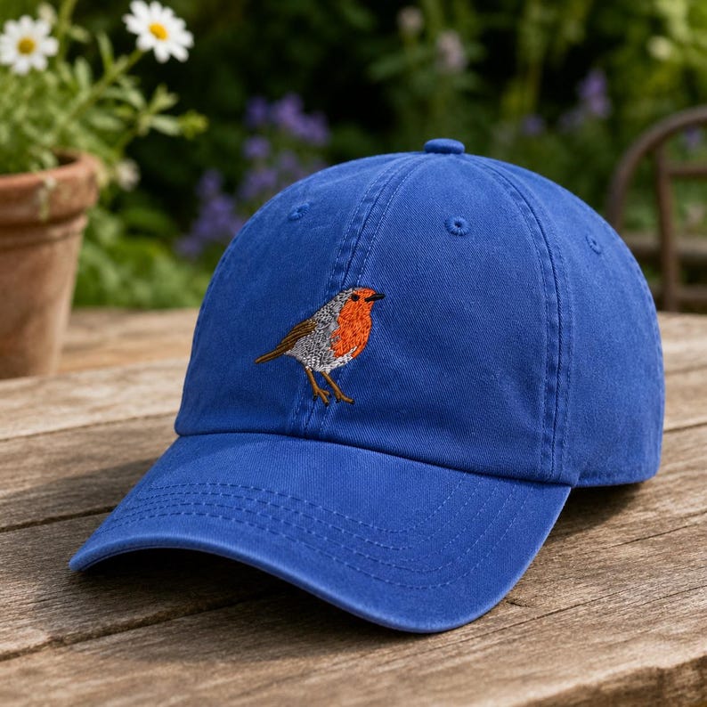 Robin Bird Embroidered Baseball Cap, Wildlife Garden Nature Hat - Etsy