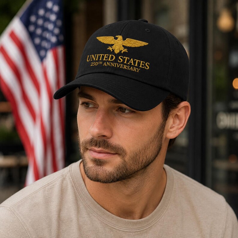 United States 250th Anniversary Embroidered Eagle Baseball Cap - Etsy