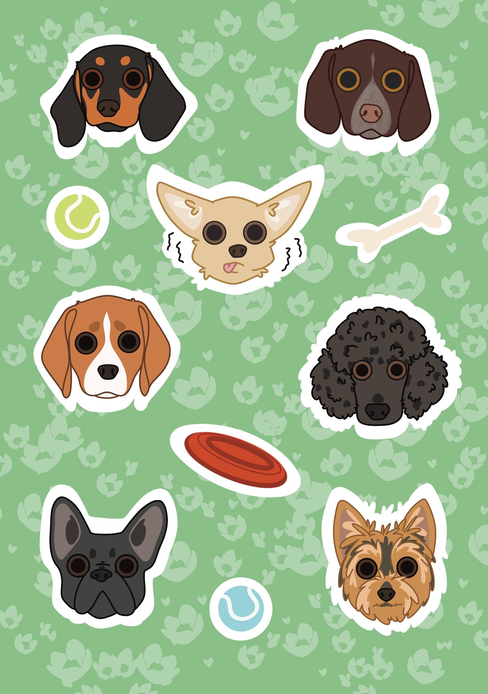 Cute Dog Breeds Sticker Sheets - Etsy