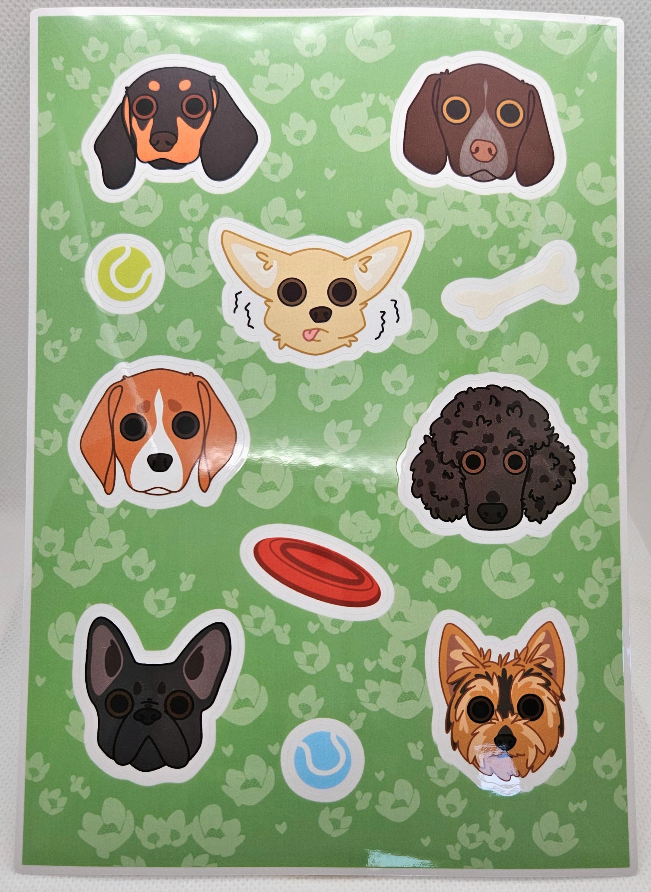 Cute Dog Breeds Sticker Sheets - Etsy