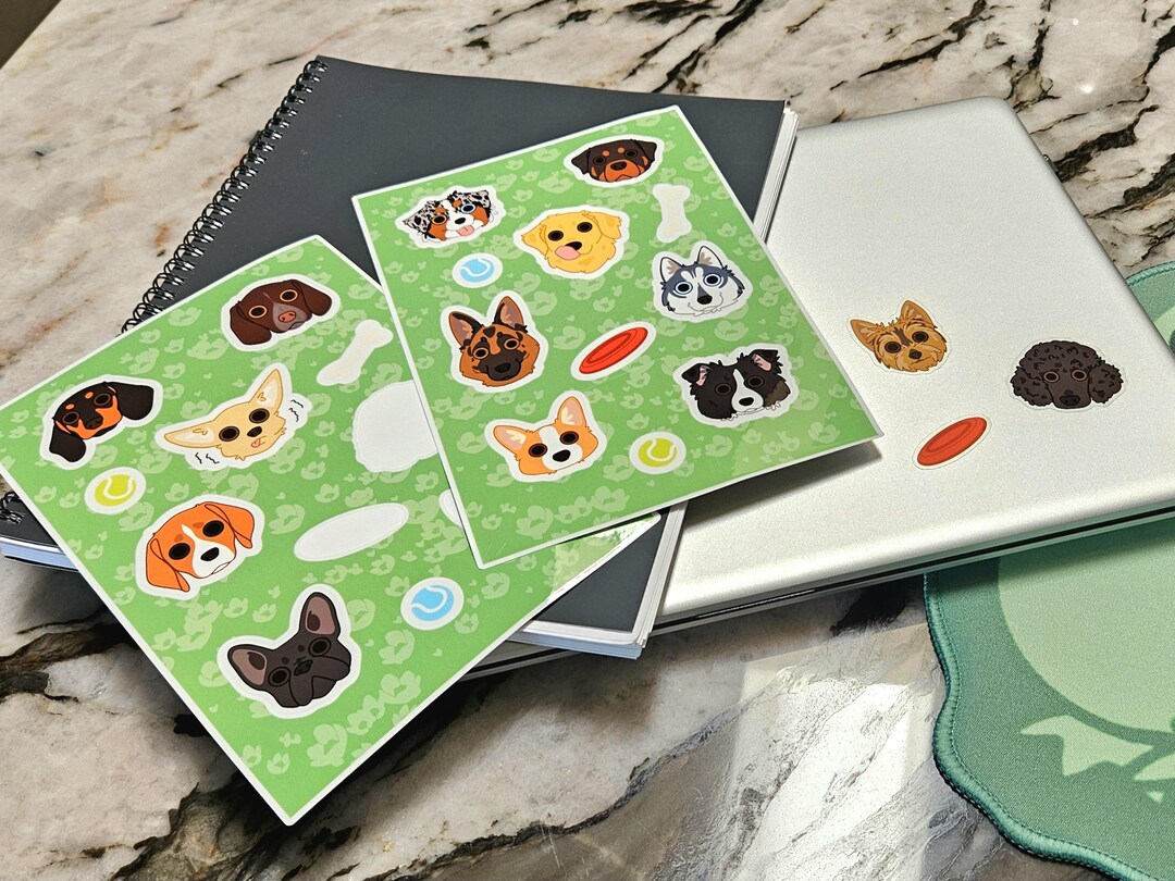 Cute Dog Breeds Vinyl Sticker Sheets - Etsy