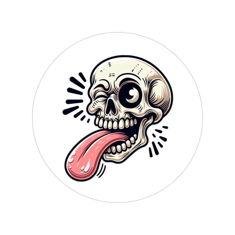 Skull Emoji Sticker: Weatherproof Vinyl Decal for Laptop, Water Bottle ...
